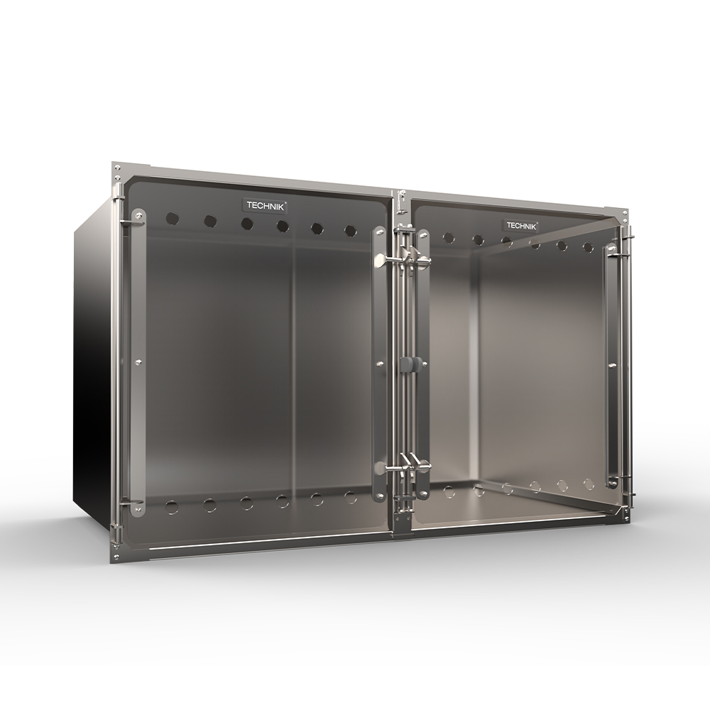 Stainless steel double kennel 1300x800x700 - TECHNIK®